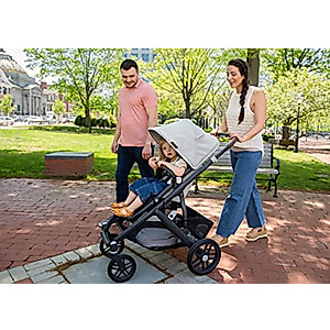 Vista V2 Stroller - Anthony (White and Grey Chenille/Carbon/Chestnut Leather)