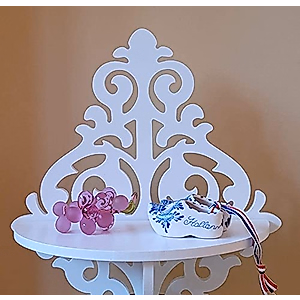 hadaaya White Wall Mounted Decorative Floating Shelves for Living Room Bedroom, Office, Home Decor