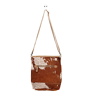 Myra Bag Nut Brown Upcycled Canvas & Cowhide Shoulder Bag S-1463