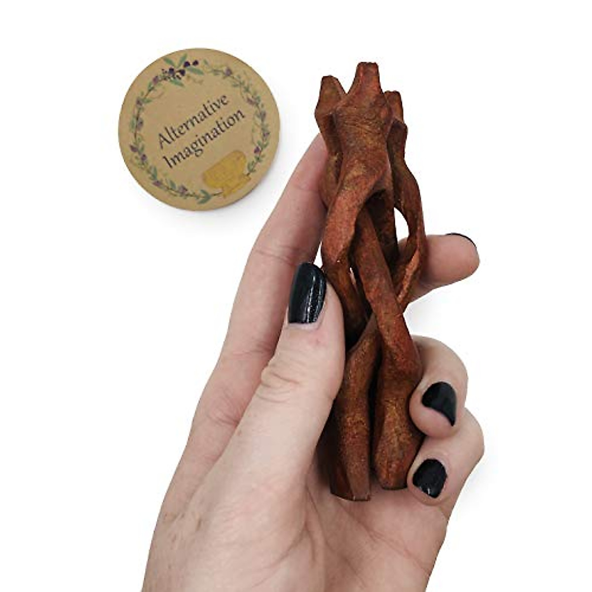 Alternative Imagination Wooden Tripod Stand, Perfect for Abalone Shells, Crystal Balls and More. (Stained (Reddish Brown), 4 Inches)