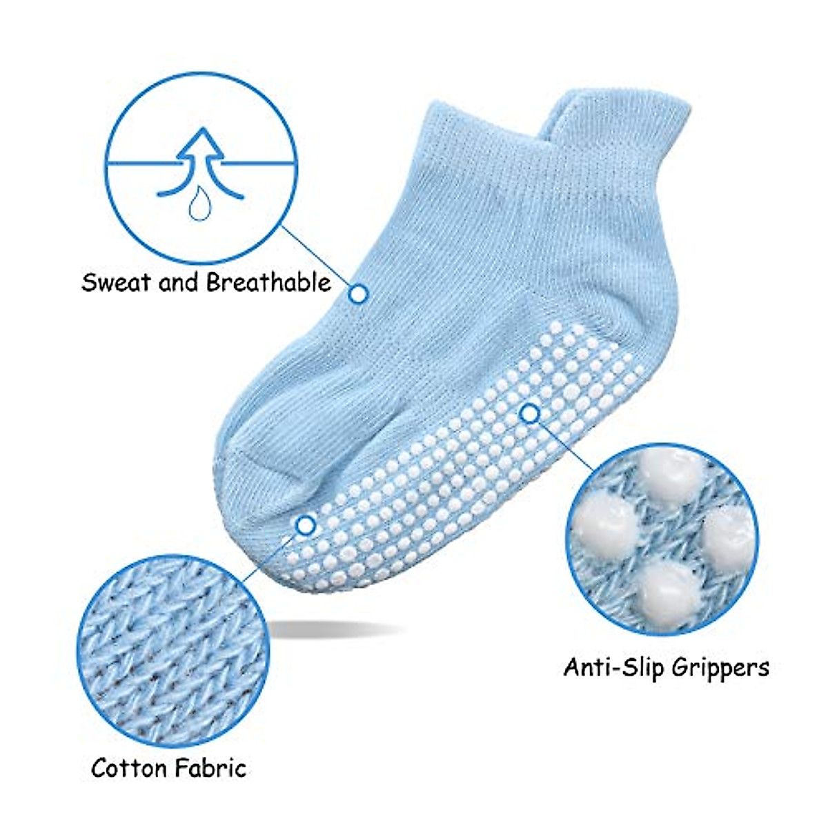 12 Pairs Baby Crawling Anti-Slip Knee Pads Unisex Toddler Knee Protector for Baby Kids