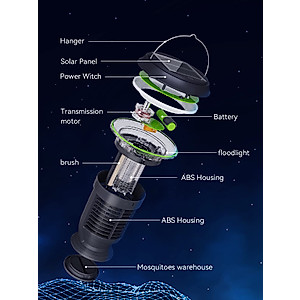 Bug Zapper Outdoor, Lmoorn Solar Mosquito Zapper Self-Cleaning Mosquito Trap Outdoor for Mosquito, Moth, Wasp, Insect Killer, Fruit Flies, Gnats USB Electric Catcher & Killer