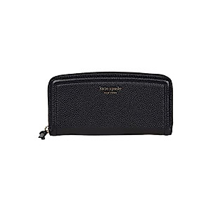 Kate Spade New York Knott Pebbled Leather Slim Continental Wallet Black One Size