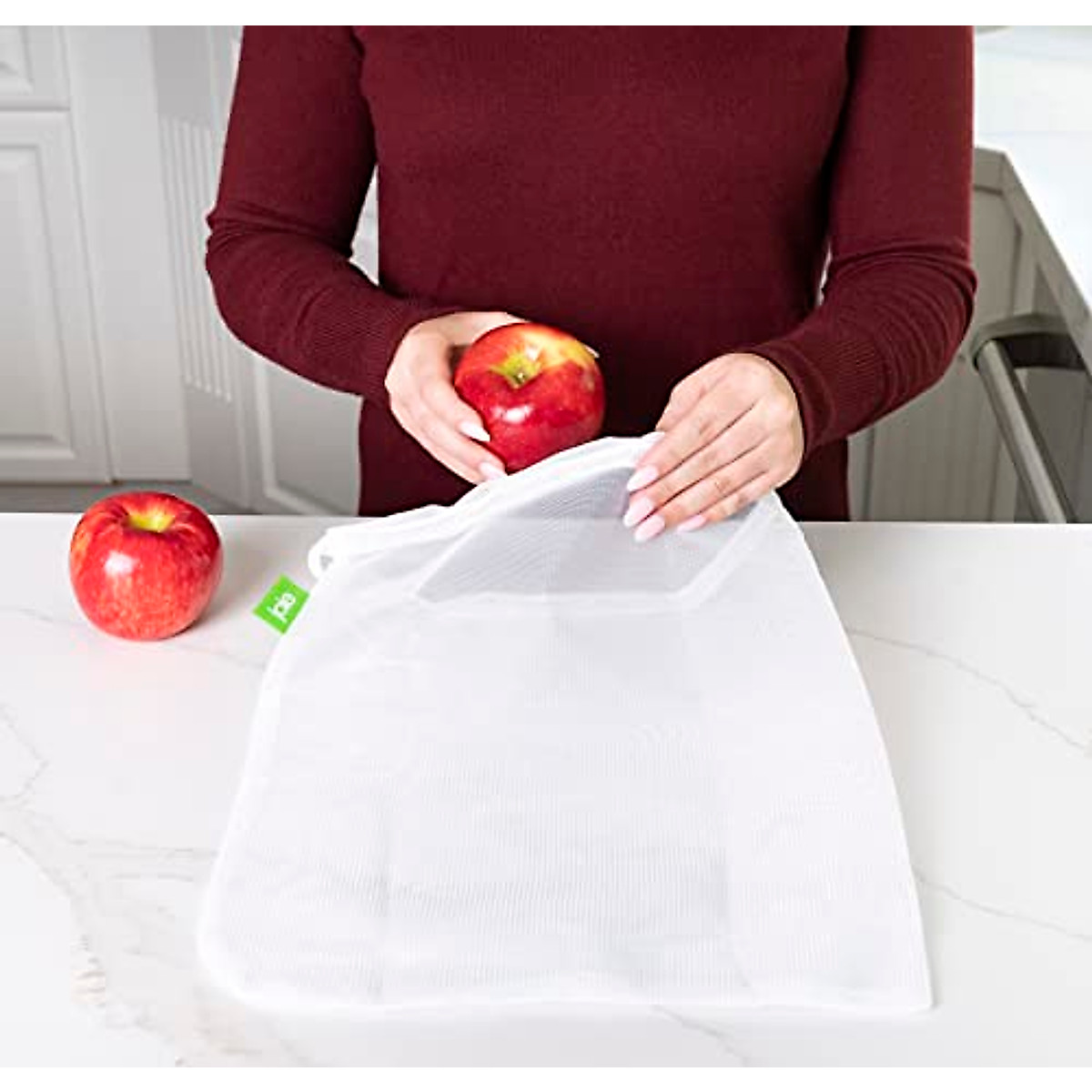 Joie Reusable Produce Bags 5pc Set, Sustainable, Nylon, Mesh, Machine Washable, Eco-Friendly