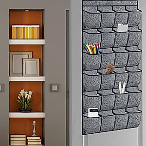Ainichi Over Door Shoe Organizer - Over Door Hanging Shoe Holder with 24 Large Pockets & 4 Metal Hooks - Household Shoe Holder Bag Hanger for Closet Door Wall Storage