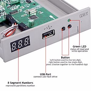 GoTEK SFR1M44-U100 3.5 Inch 1.44MB USB SSD Floppy Drive Emulator Grey