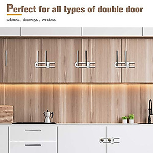 6PCS Cabinet Locks for Babies, Adjustable U-Shaped Child Safety Locks, Multifunctional Cabinet Handle Lock for Drawers for Cabinets, Drawer, Gate, Furniture Doors, Closet with Secure Lock Buttons