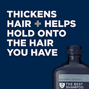 Grooming Lounge The Best Shampoo - Scalp Clarifying, Frizz Control Hair Wash for Men - Promotes Hair Length and Strength - Clean, Stimulating Peppermint Fragrance with Rosemary for Regrowth - 11.6 oz