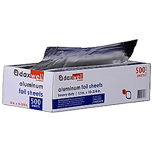 Daxwell Aluminum Heavy Duty Foil Interfolded Pop-Up Sheets, 12" x 10.75", J10003028 (3,000; 6 Boxes of 500)
