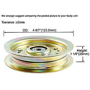 q&p 756-04129 38" 42" 46" 54" Decks Heavy Duty Flat Idler Pulley Replaces Cub Cadet/MTD Replaces MTD/Cub Cadet 756-04129B 756-04129C 956-04129 956-04129C, 753-08171