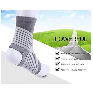 Ankle Brace, for Running, Arthritis, Pain Relief, Arch Support, Sports Injuries and Recovery, Adjustable Breathable Nylon Elastic Material Anti-Sprain Ankle Protector Fits All Men Women