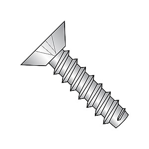 Small Parts 1006BPU188 18-8 Stainless Steel Sheet Metal Screw, Plain Finish, Undercut 82 degrees Flat Head, Phillips Drive, Type B, #10-16 Thread Size, 3/8" Length (Pack of 50)