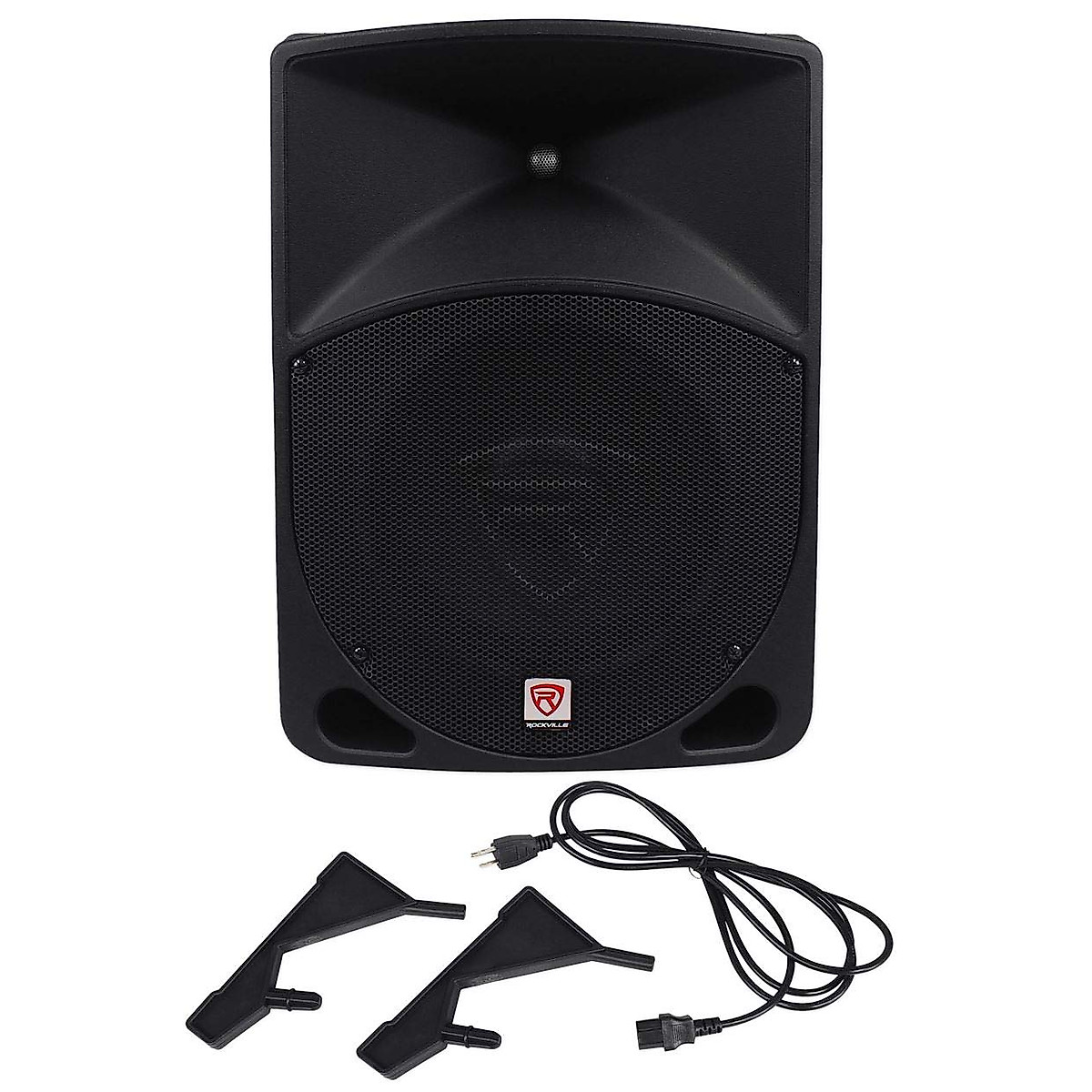 Rockville 2 RPG10 10" Powered 600W DJ PA Speakers+2 Subwoofers+Mounting Poles