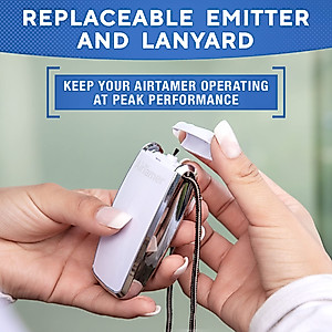 AirTamer A320W Rechargeable Personal Air Purifier, Proven Performance, Virus and Pollutant Tested*, White with Leather Travel Case