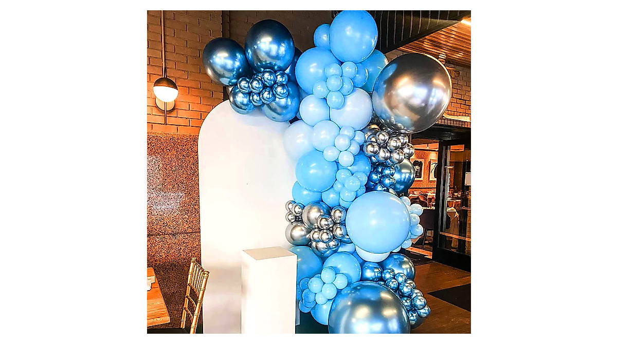Metallic Blue Balloon Garland Kit - 110 Pcs for Celebrations