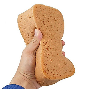 uxcell Car Wash Sponge Auto Windshield Soft Perforated Yellow Washing Sponge Pad