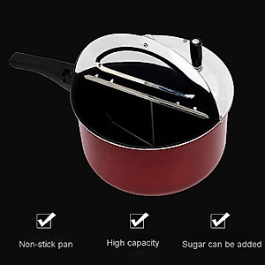 Popcorn Maker Manual Stove Top Non-Stick Popcorn Pot, with Anti-Scalding Handle And Detachable Lid, Universal for Gas Induction Cooker