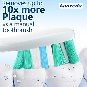 Lanveda 12 Pack Replacement Toothbrush Heads Compatible with Philips Sonicare Replacement Brush Heads, Replacement Heads Compatible with Philips Sonicare 4100 5300 Electric Toothbrush HX3681, White