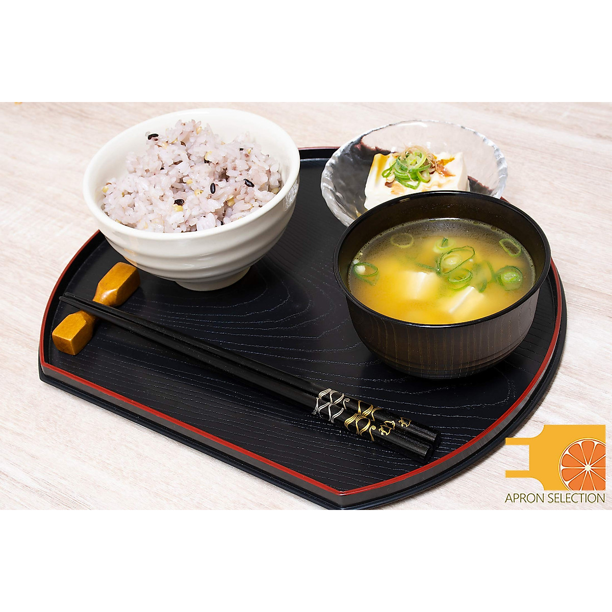 Hashimoto-Kousaku Wajima Japanese Natural Lacquered Wooden Chopsticks Reusable in Gift Box, Seasonal Scenery Naminotori (Black) Made in Japan, Handcrafted