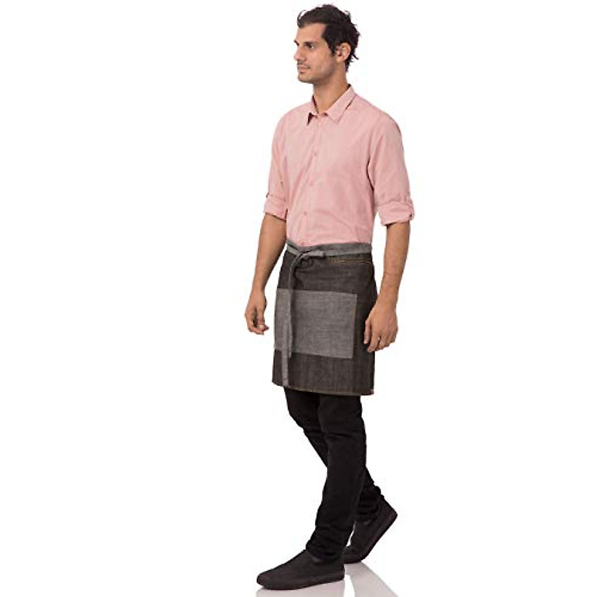 Chef Works Unisex Manhattan Half Bistro Apron, Black, One Size