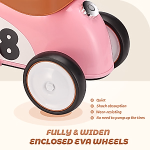 Toddler Car - JOYLDIAS Ride on Cars for Toddlers for 1.5-3 Years Old with Limited Steering Wheels, Secret Storage, Pink