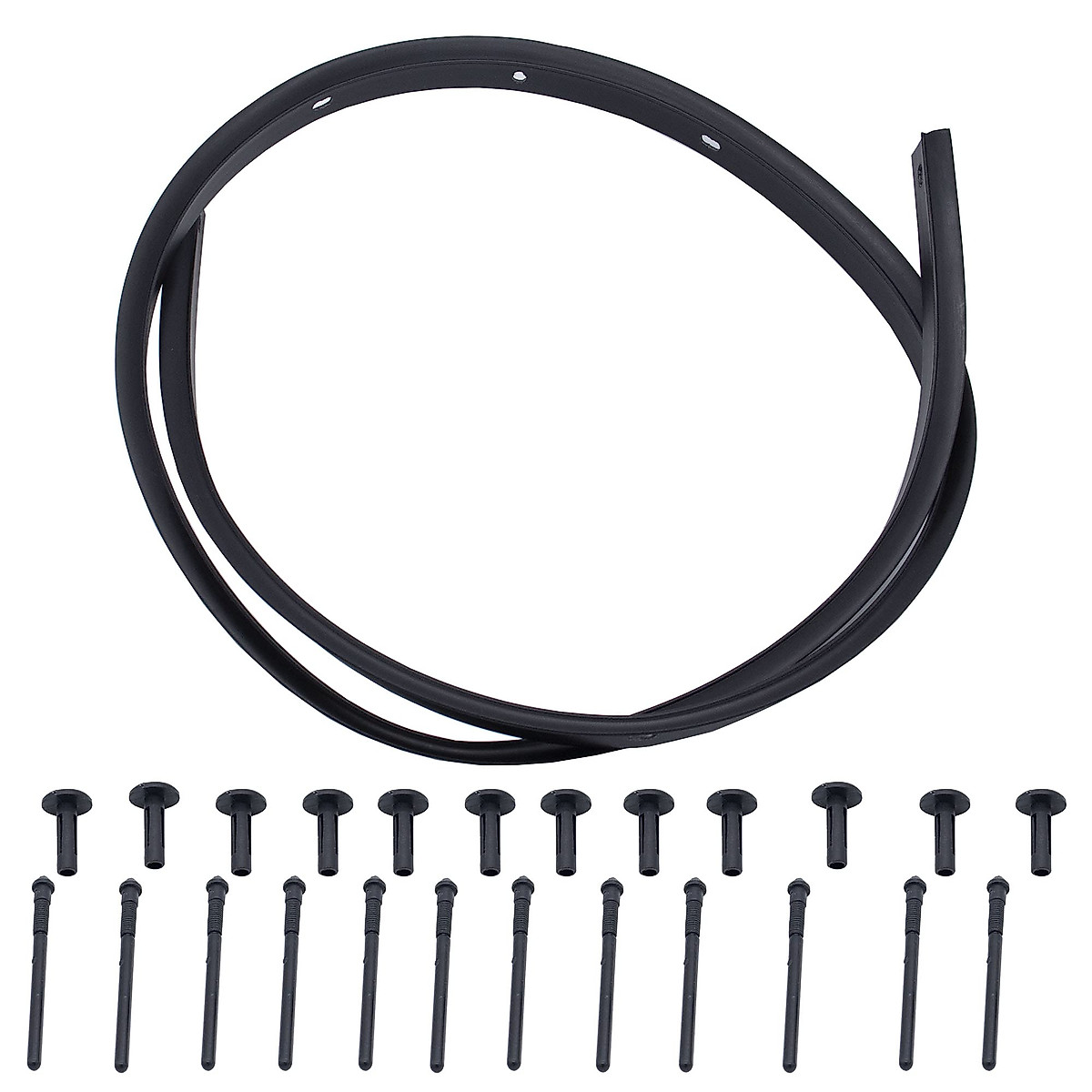 MOCW 68051392AA Front Fascia Bumper Hood Seal & Rivets for 2008-2019 Dodge Challenger