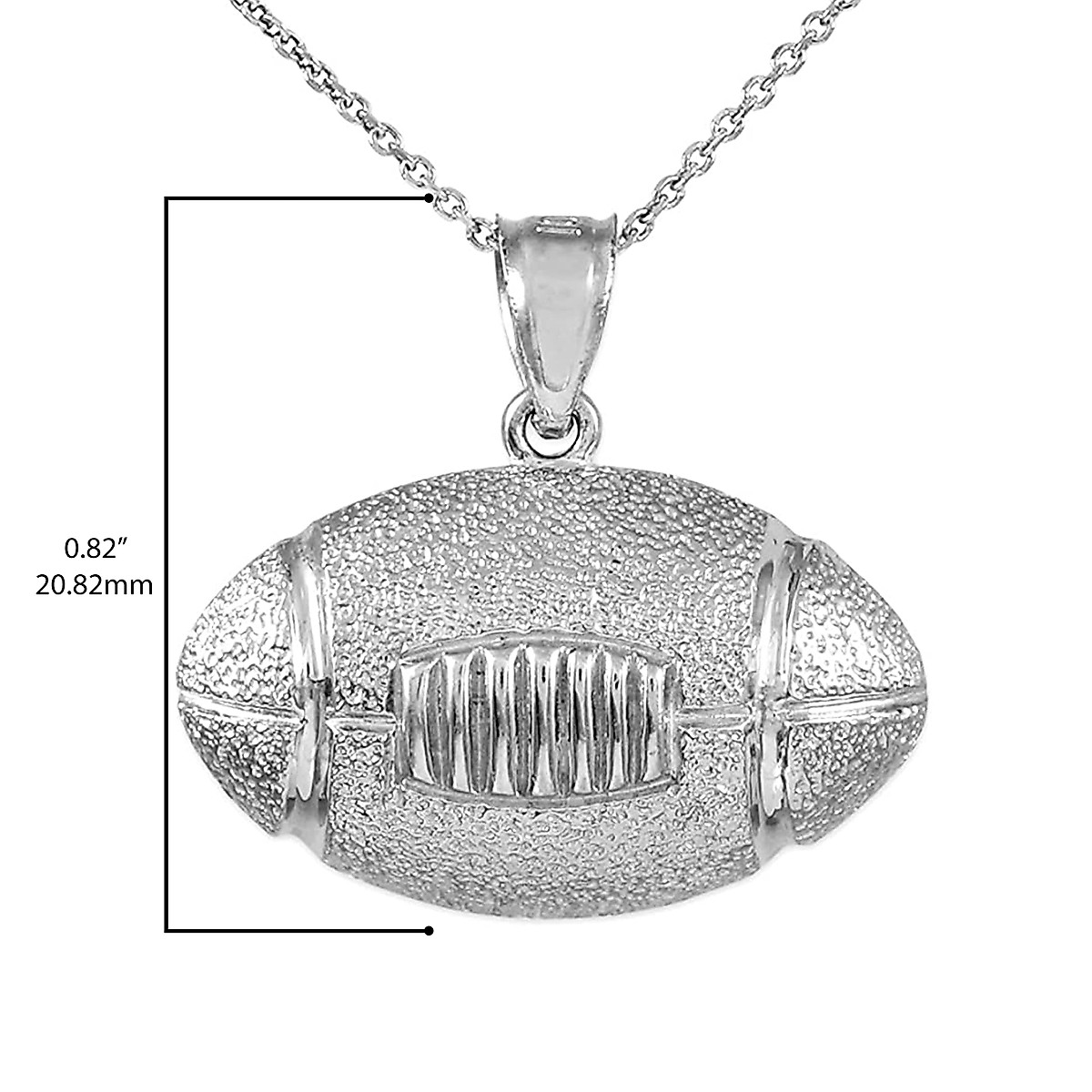Sterling Silver Football Sports Charm Pendant