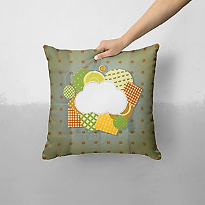 iiRov Green Plaid & Polka Dotted Cloud Collage - Custom Decorative Home Decor Indoor or Outdoor Throw Pillow Cover Plus Cushion Set for Sofa, Bed or Couch (Pillow CASE Cover Plus Cushion)
