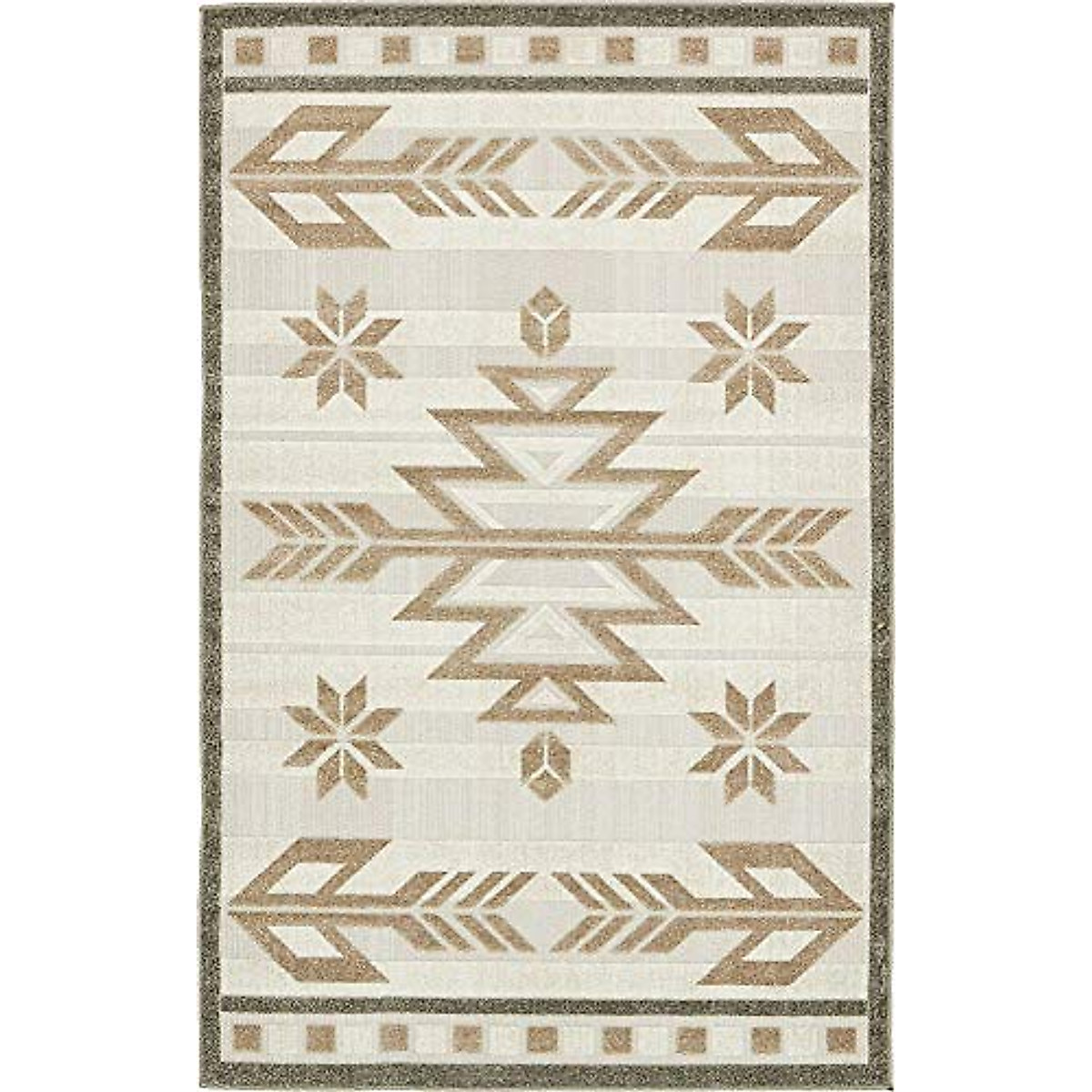 Unique Loom Outdoor Modern Collection Area Rug - Albuquerque (5' x 8' Rectangle, Beige/ Brown)