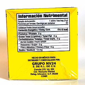 Tea CHUPA Panza, Tea Based ONGINGER Root, PINNEAPPLE, Flaxseed & Cinnamon (30 Tea Bags/0.10 oz Each)