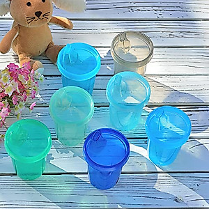 Youngever 7 Pack Kids Sippy Cups, Sippy Cups for Infant, Kids, Toddler, 7 Coastal Colors Sippy Cups