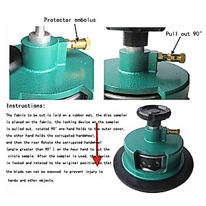 Fabric Sampler Cutter, High Precision 100 Sqcm Round Cloth Sample Disk Cutter, Fabric Weight Cutter,Textile Fabric GSM Sampling for Cloth Device Weight Instrument Sampler Paper Cutting (Green)