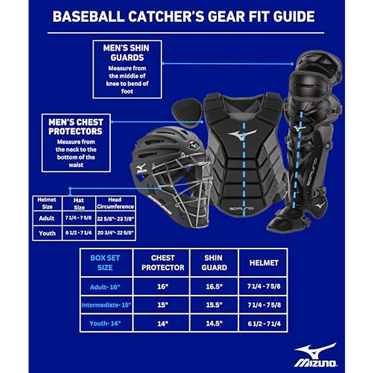 Mizuno Samurai Adult Baseball Boxed Catcher's Gear Set , Black-Grey, 15" Men's Adult