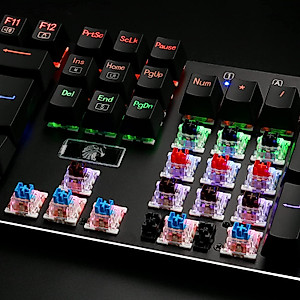 XuanGui OUTEMU (Gaote) Keyboard Switches, Black/Red/Brown/Blue Switches 3 Pin Keyswitch DIY Replaceable Cherry MX Equivalent Switches with Switch Puller for Mechanical Gaming Keyboard, 20 Pack