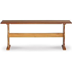 Riverbay Furniture Patio Conversation Indoor 3 Piece Breakfast Corner Set Table Booth Bench Dining Nook Set in Natural