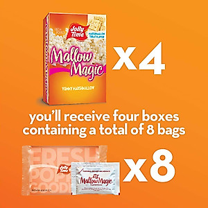 Jolly Time Mallow Magic, Sweet Marshmallow Microwave Popcorn with Candy Coated Sugar Topping for an Easy Gourmet Treat (Mallow Magic, 4.4 Ounce (Pack of 8))