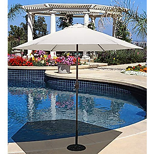 TropiShade 9 ft Bronze Aluminum Patio Umbrella with Antique White Polyester Cover (Base not included)