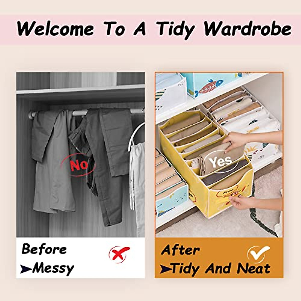 Latest Wardrobe Clothes Organizer, Drawer Organizers For Clothing, 9 Grids Pants Organizer, Clothes Organizer For Folded Clothes & Pants, Drawer Organizer Clothes For Jeans Compartment (9 Grids Jeans)