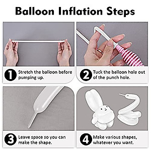 Rimobul 100PCS 260Q Twisting Animal Balloons Thickening Latex Twisting Modeling Long Magic Balloons for Animal Shape,Birthdays,Clowns(White)