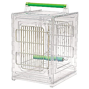 CaitecPerch & Go Polycarbonate Bird Carrier, Clear View Travel Cage