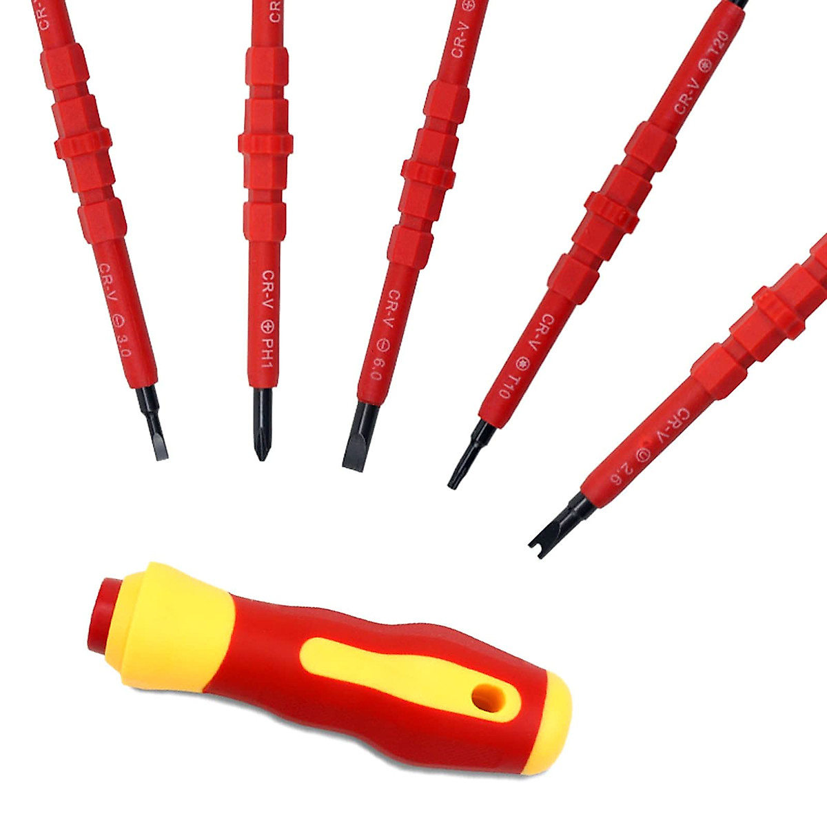 Insulated Interchangeable Set Includes Handle Magnetic Tip 8-Piece Insulated Screwdriver Set Electrician Magnetic 1000v