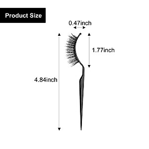 12 Pcs False Eyelashes Display Stick Eyelashes Applicator Tool 3D Eyelash Extensions Style Try on Sticks Planting Grafted Eye Lashes Applicator ​(Black, Transparent）