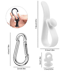 MEFFWSOER 4 PCS Key Holder for Bogg Bag, Insert Carabiner Key Chain and Hooks for Tote Bag Finding Your Keys Glasses Earphones Quickly (White)