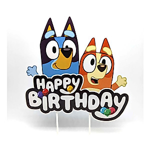 Blue Dog and Friends Birthday Cake Topper Party Decor
