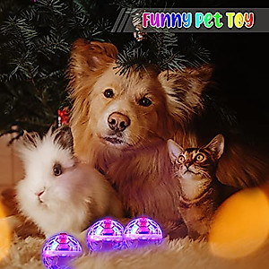 CHENGU 15 Pieces Ghost Hunting Cat Ball Light up Cat Balls Motion Activated Interactive Cat Toy Small LED Glowing Pet Ball for Animal Dog Running Activity Indoor Supplies, 1.38 x 1.5 Inches