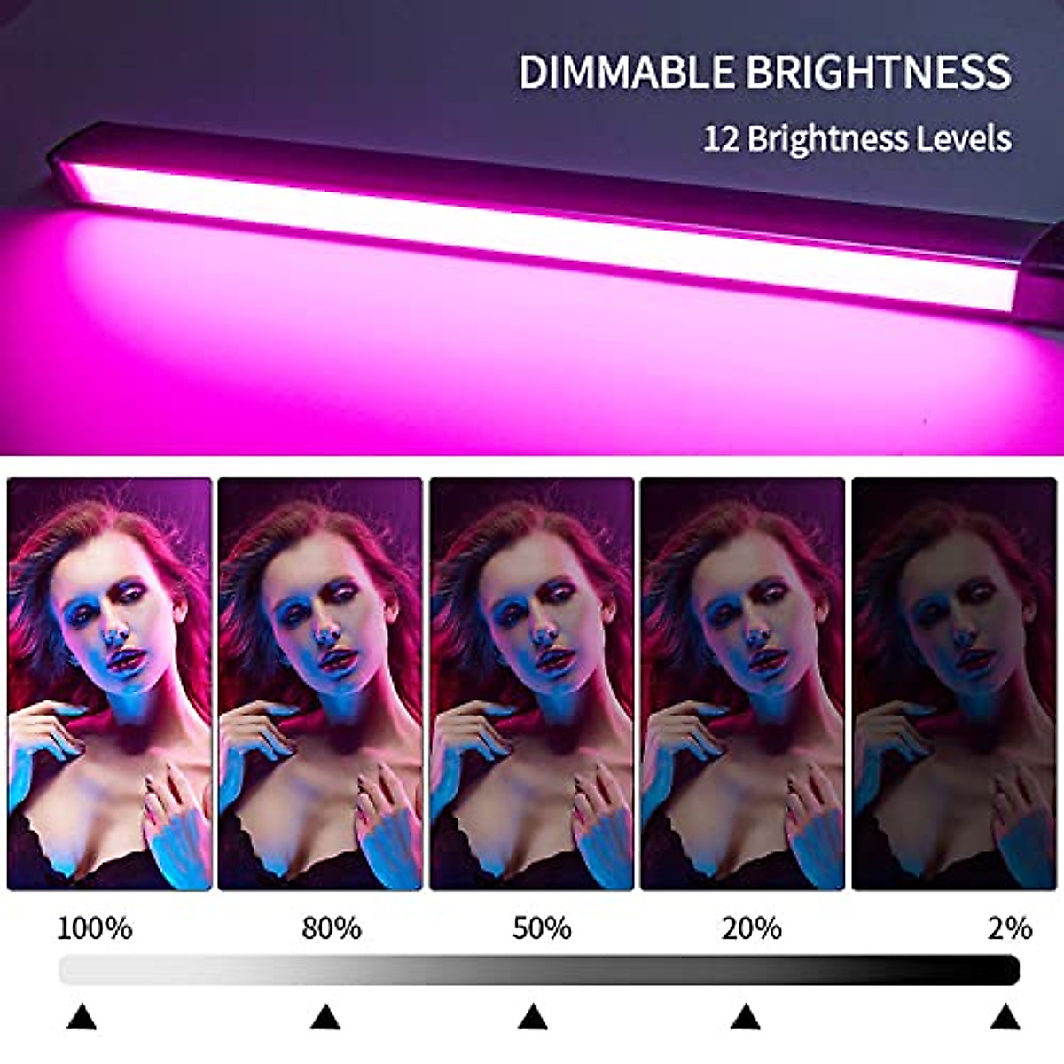 Light Wand Photography LED RGB Portable Handheld ZKEEZM 9 Colours Temperatures,1000 Lumens Photography Video Lighting Stick, Adjustable 3000-6000K, USB Rechargable Battery 12 Brightness Levels CRI95+
