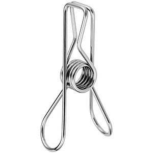 HOZEON 100 Pack 2.36 Inches Stainless Steel Clothespins, Metal Clothes Pins, Bulk Clothes Pins Small Wire Clips Drying Pegs Hanging Clip Clamps for Clothesline, Food Bag, Photos, Silver