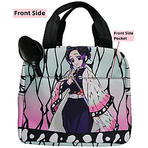 XIXISA Anime Demon Slayer Kochou Shinobu Lunch Box Holder Insulated Lunch Cooler Bag for Men and Women Travel Portable Storage Bag (Kochou Shinobu)