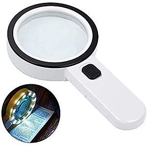 40X Magnifying Glass with Light, Handheld Lighted Magnifier with Large Double Glass Lens Led Magnifiers for Macular Degeneration, Seniors Reading, Soldering, Inspection, Coins, Jewelry, Exploring (#2)