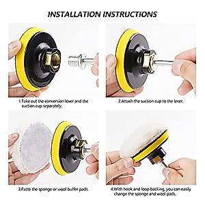 S SATC 3 Inch Buffing Pads 22 Pcs Buffing Pad for Drill 80mm Buffing Pads Car Polishing Pad for Car Sanding Buffing Waxing Sealing Glaze
